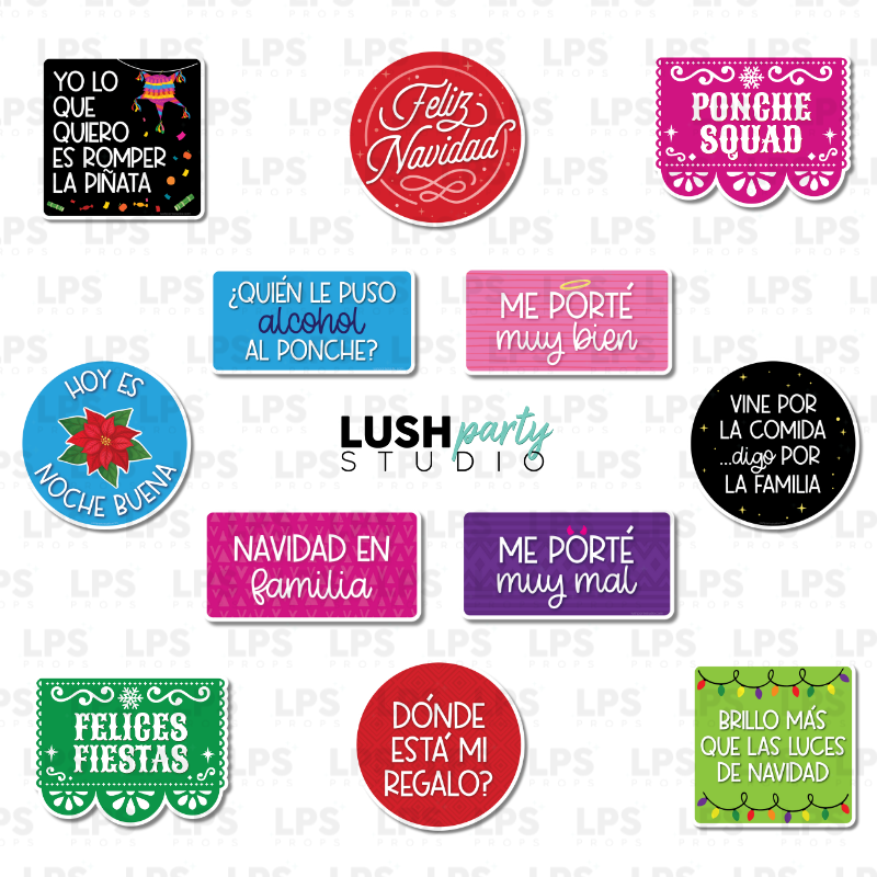Spanish Christmas Navidad Photo Booth Prop Signs Bundle – Lush Party ...