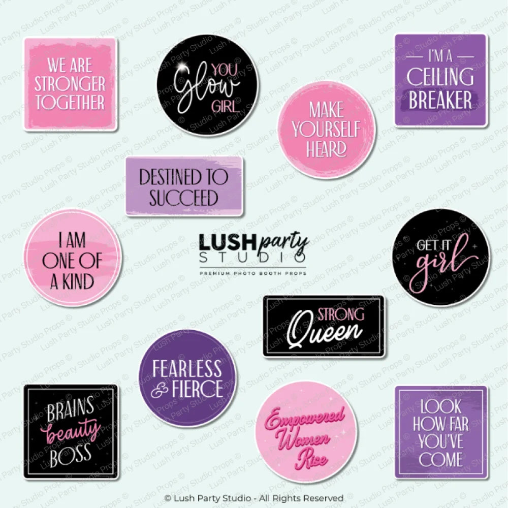 Women Empowerment Photo Booth Props Set | Celebrate Strong Women – Lush ...