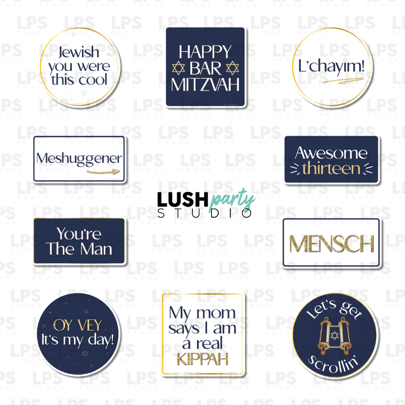 Bar Mitzvah Photo Booth Prop Signs Bundle – Lush Party Studio Props