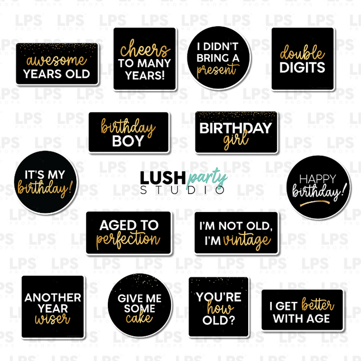 BIRTHDAY PHOTO BOOTH PROPS – Lush Party Studio Props