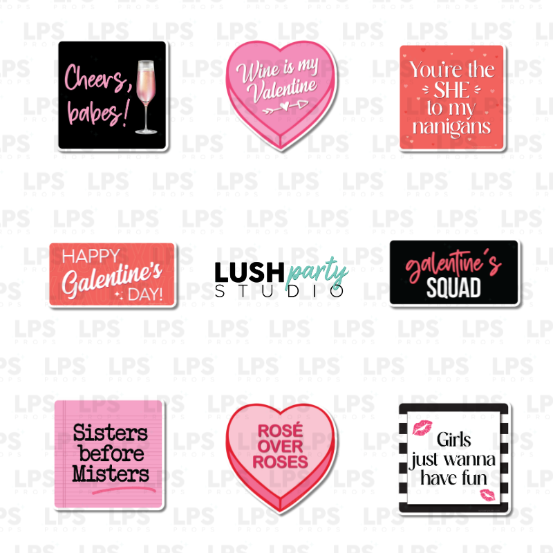 Galentines Day Photo Booth Prop Signs Bundle – Lush Party Studio Props