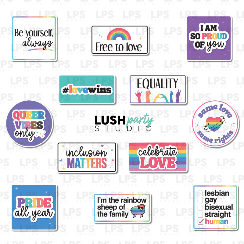 Pride LGBTQ Photo Booth Prop Signs Bundle – Lush Party Studio Props