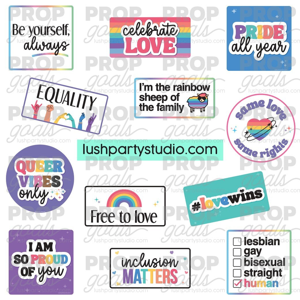 Pride LGBTQ Photo Booth Prop Signs Bundle