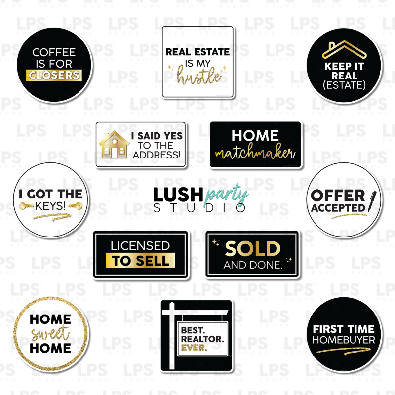 Real Estate Photo Booth Prop Signs Bundle – Lush Party Studio Props