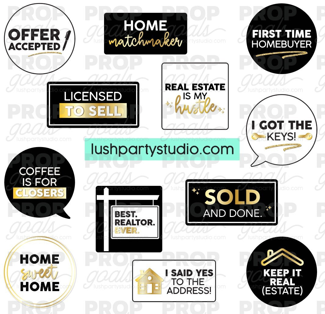 Real Estate Photo Booth Prop Signs Bundle