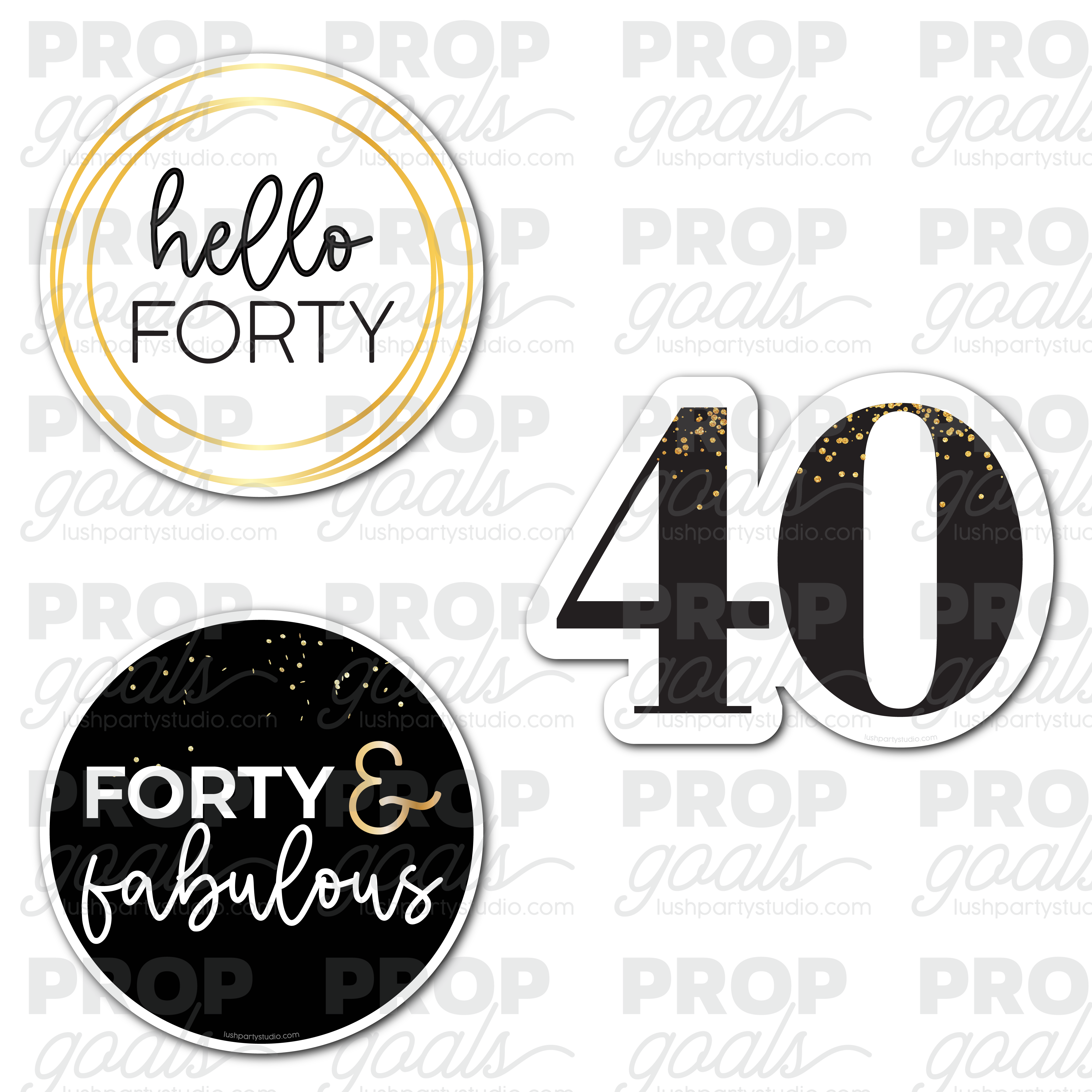 Milestone Birthday photo booth prop signs