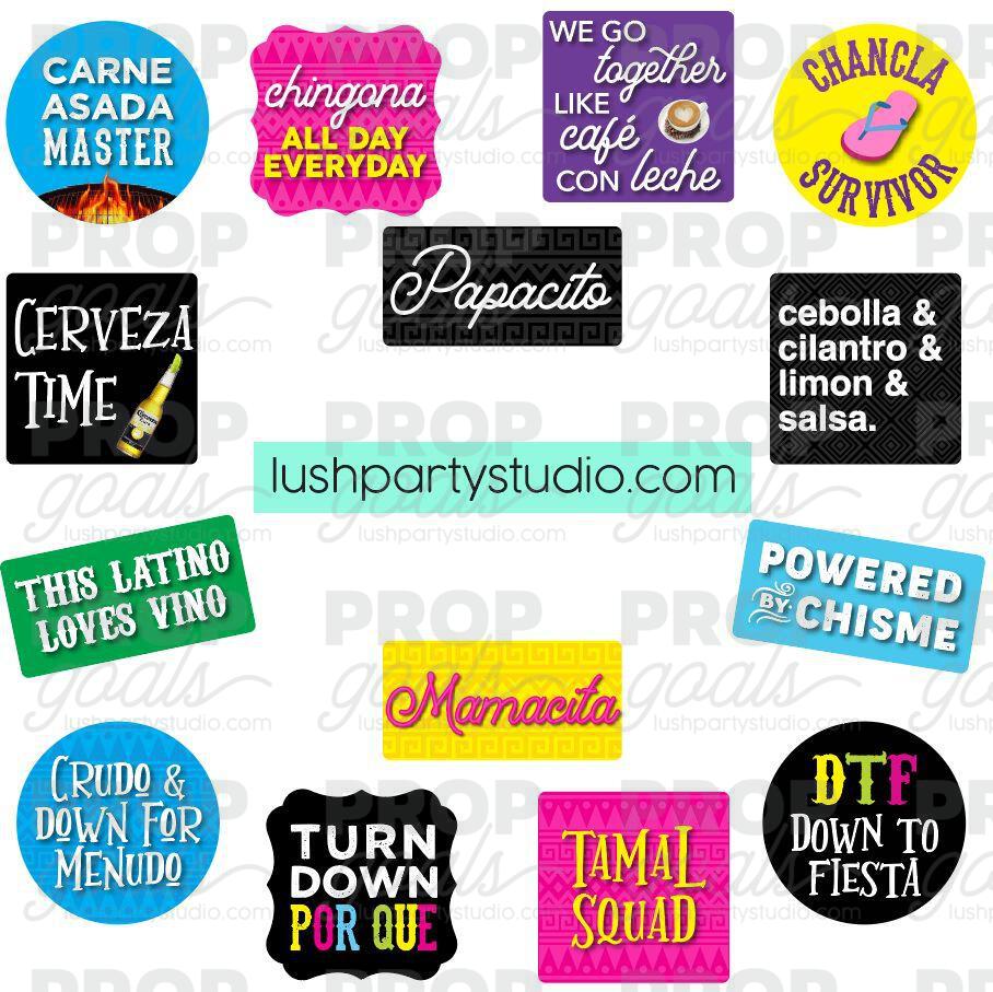 Latin Latino Hispanic Photo Booth Prop Signs Bundle